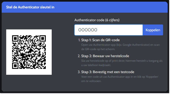 Two Factor Authenticatie activeren